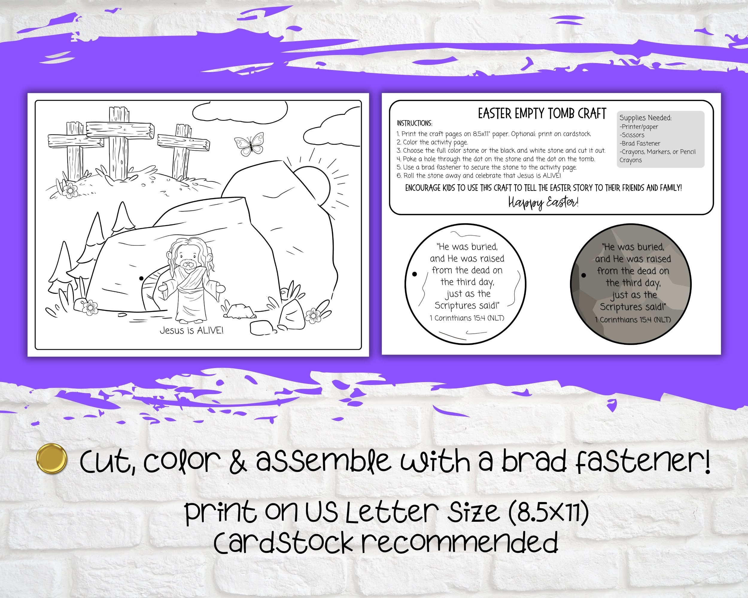 Easter Empty Tomb Craft, Sunday School Activity, Kids Church, Holy Week ...