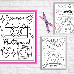 Kids Printable Bible Verse Valentine/love Themed Coloring Pages, Sunday ...
