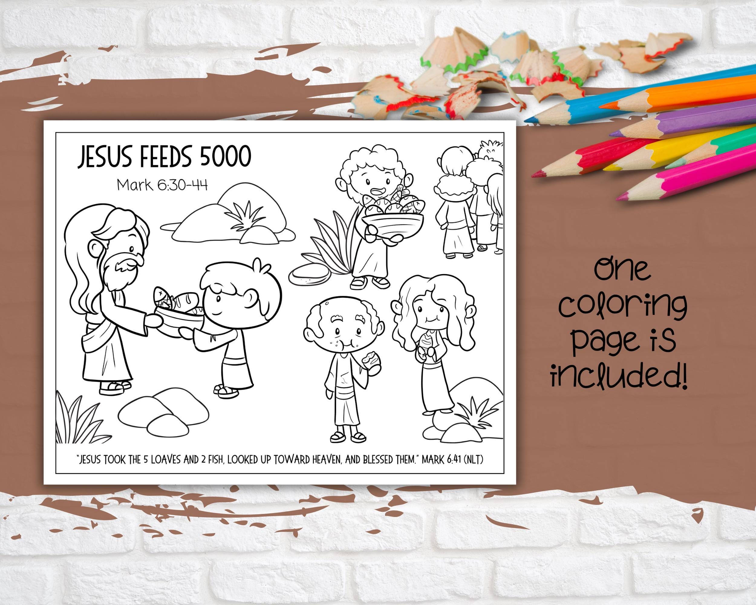 Jesus Feeds 5000 Story Strips, Sunday School Activity, Kids Church ...