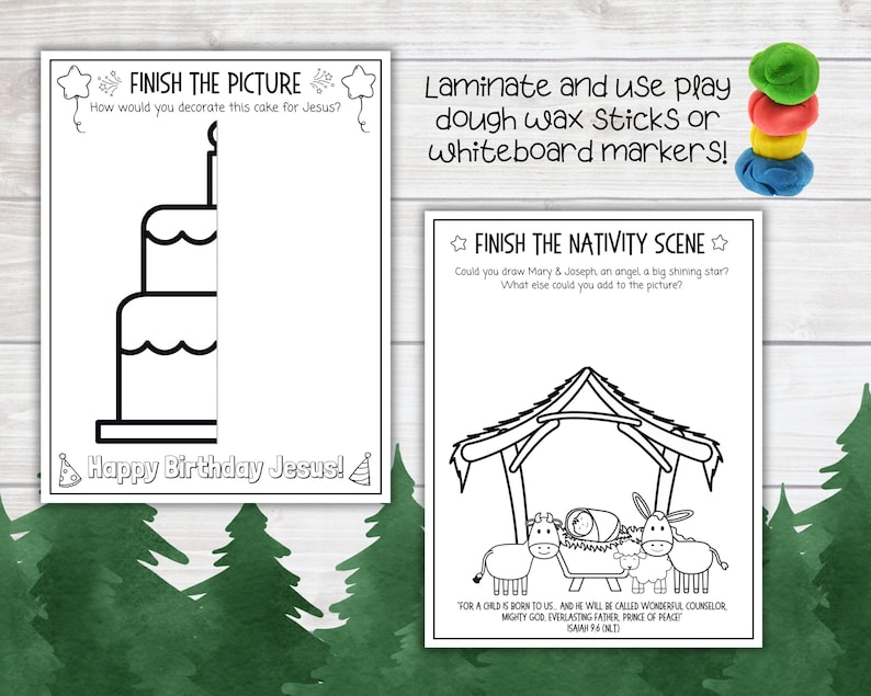 Happy Birthday Jesus Activity Pages, Set of 12 Fun and Creative ...