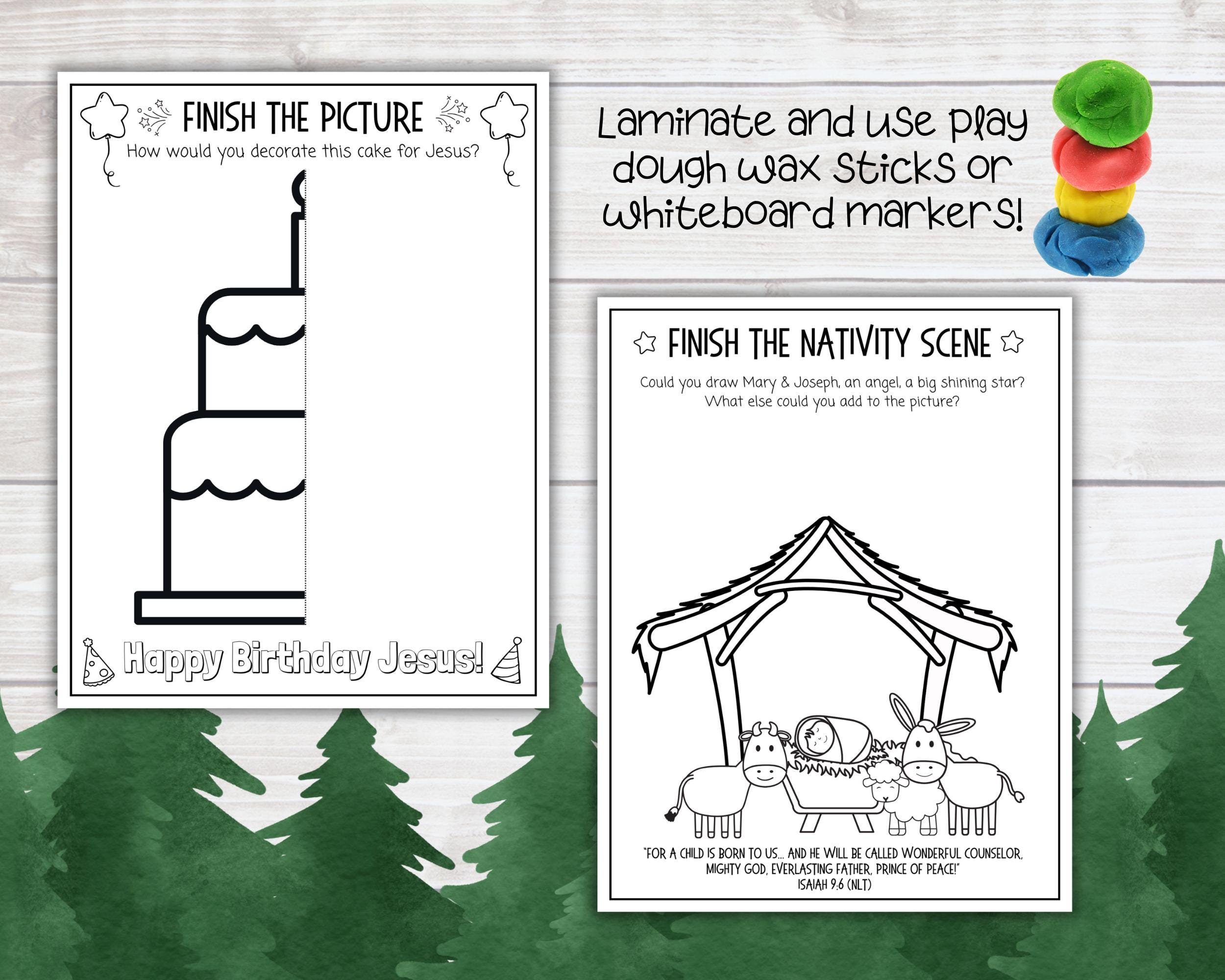 Happy Birthday Jesus Activity Pages, Set of 12 Fun and Creative ...