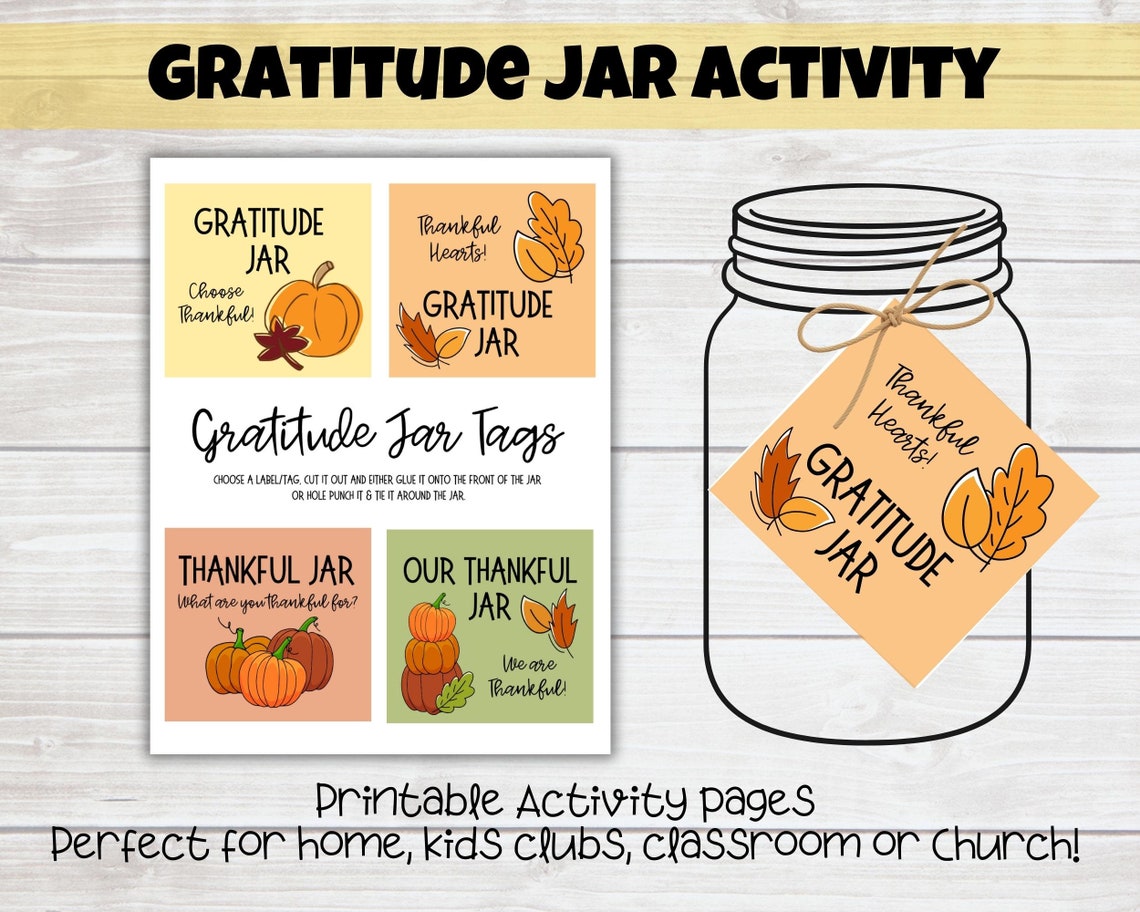 Thanksgiving/fall Gratitude Jar Kids Activity, 30 Faith-filled ...