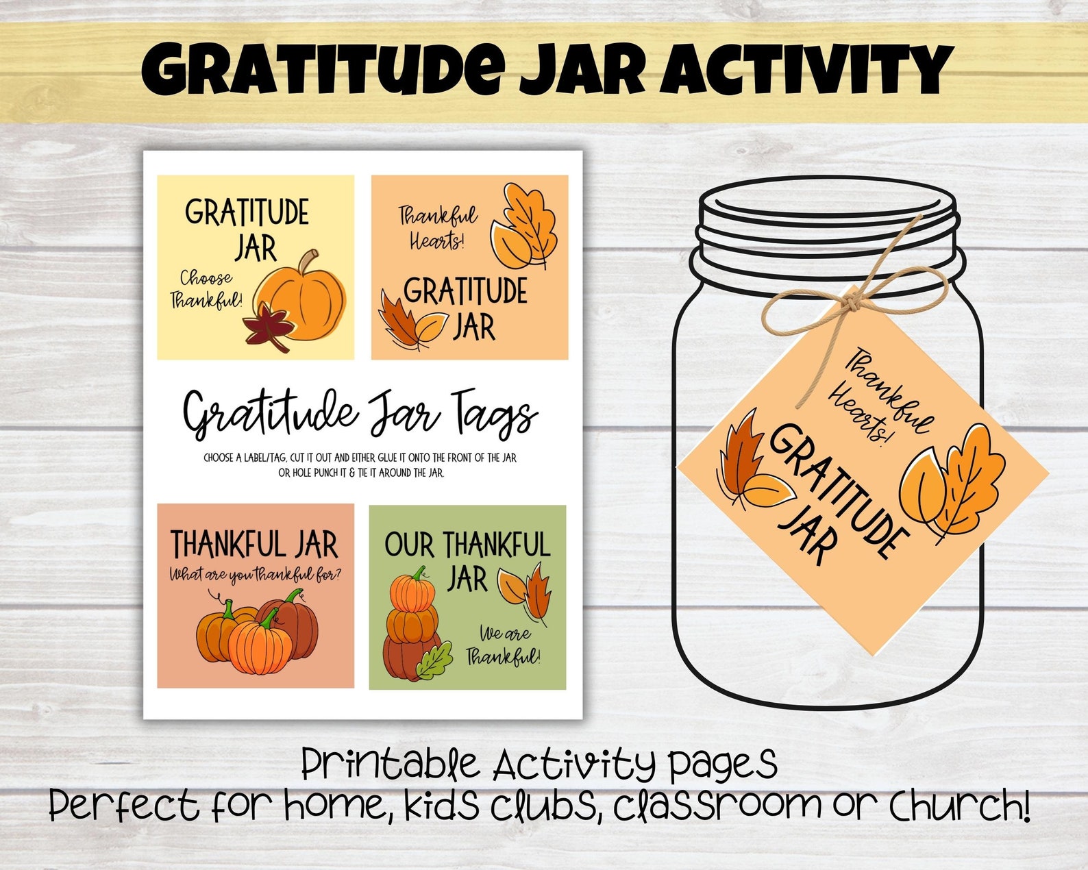 Thanksgiving/fall Gratitude Jar Kids Activity, 30 Faith-filled ...