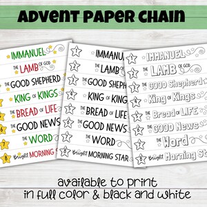 Names of Jesus Advent Paper Chain Activity & Devotional, 24 Names of ...