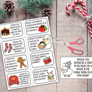 Kids Printable Christmas Would You Rather Game, Faith Based Activity ...