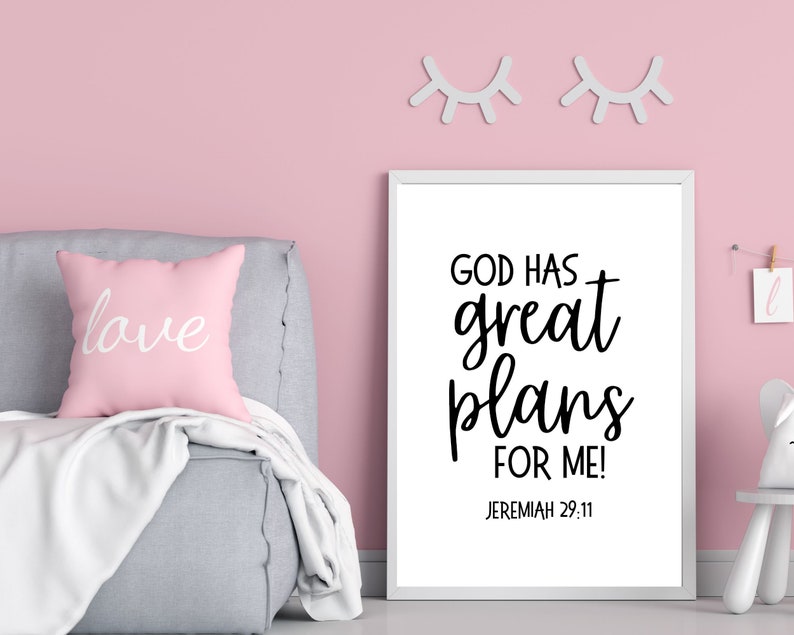 God Has Great Plans for Me, Printable Bible Wall Art, Affirmation Art ...