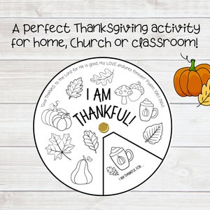 Thankful Spinner Coloring Wheel, Thanksgiving/fall Bible Themed ...