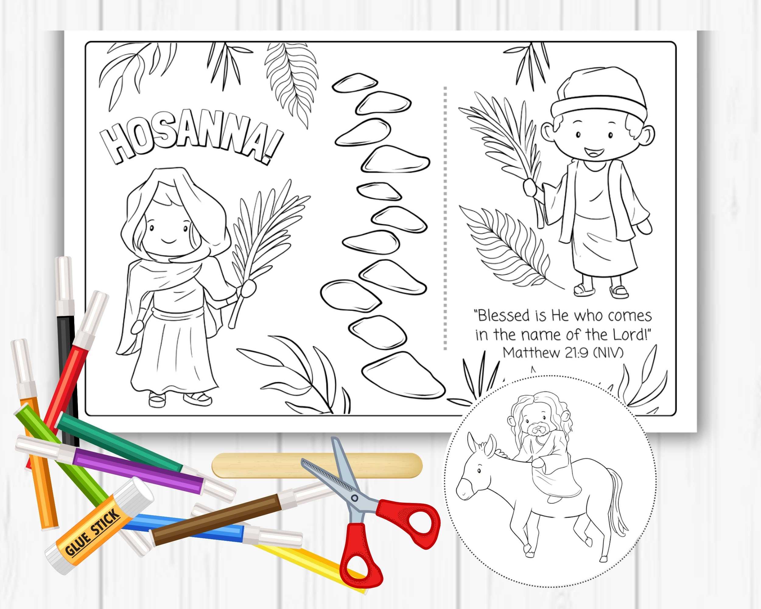 Kids Palm Sunday Craft, Sunday School Activity, Kids Church, Holy Week ...