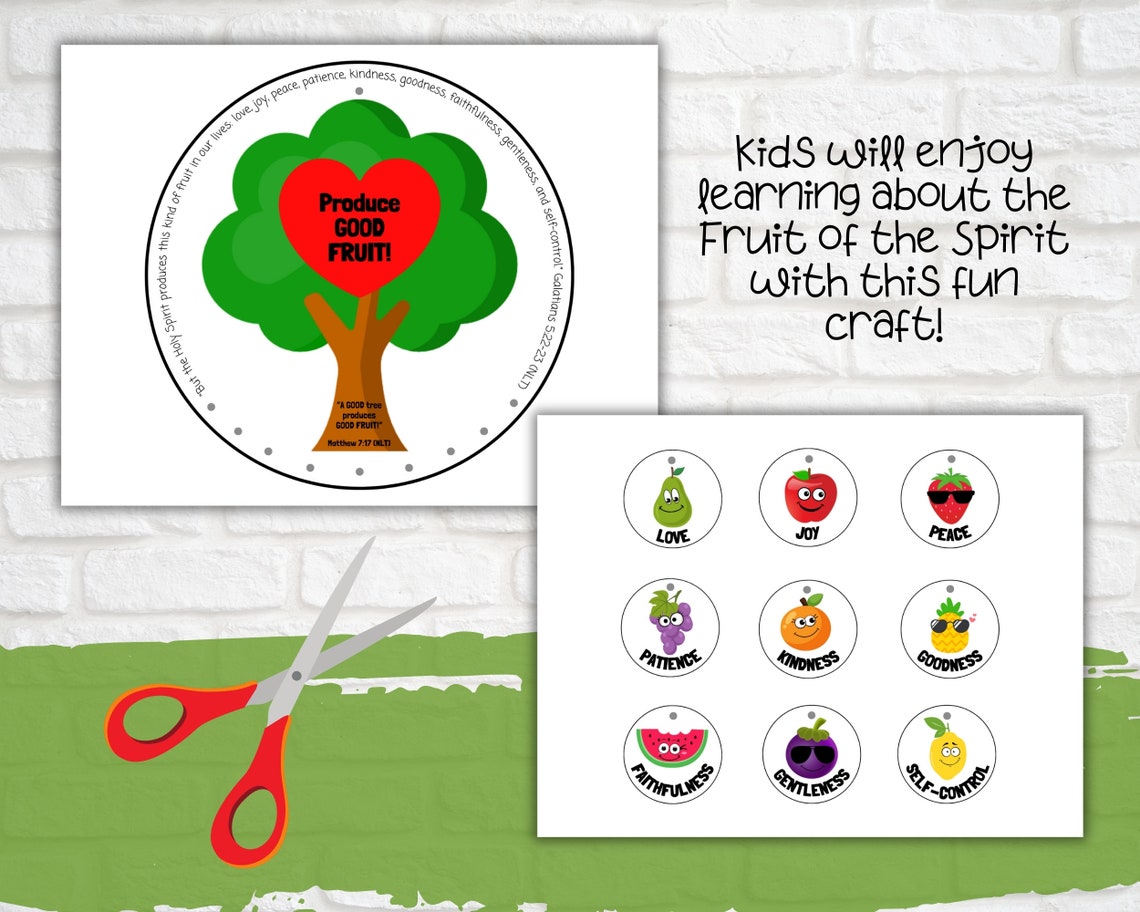 Kids Printable Fruit of the Spirit Craft, Sunday School Activity, Kids ...