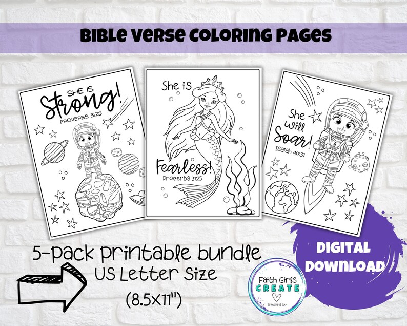 She Is...bible Verse Colouring Pages, Affirmation, Girls Colouring ...