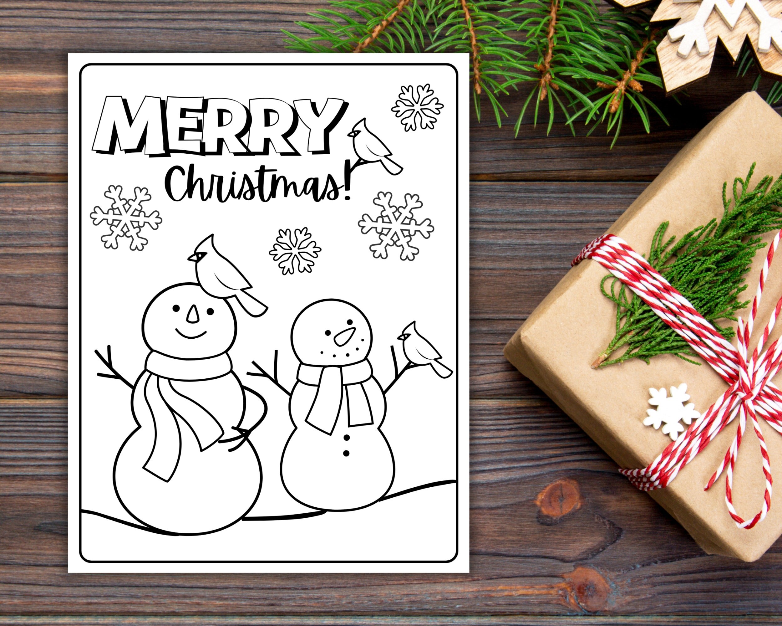 Kids Printable Christmas Coloring Pages, Holiday Snowman Coloring, Set ...