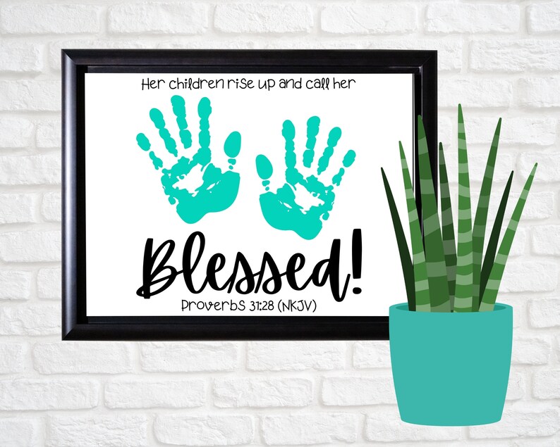 Mother's Day Bible Verse Handprint Bundle, Printable Mother's Day Craft ...