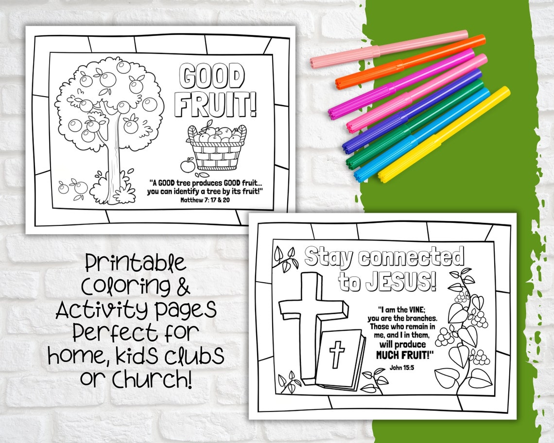 Fruit of the Spirit Printable Coloring Pages, Sunday School, Kids ...