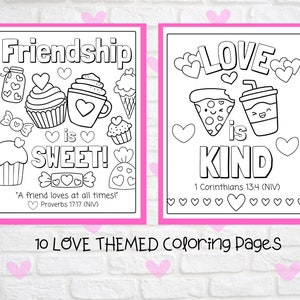 Kids Printable Bible Verse Valentine/love Themed Coloring Pages, Sunday ...