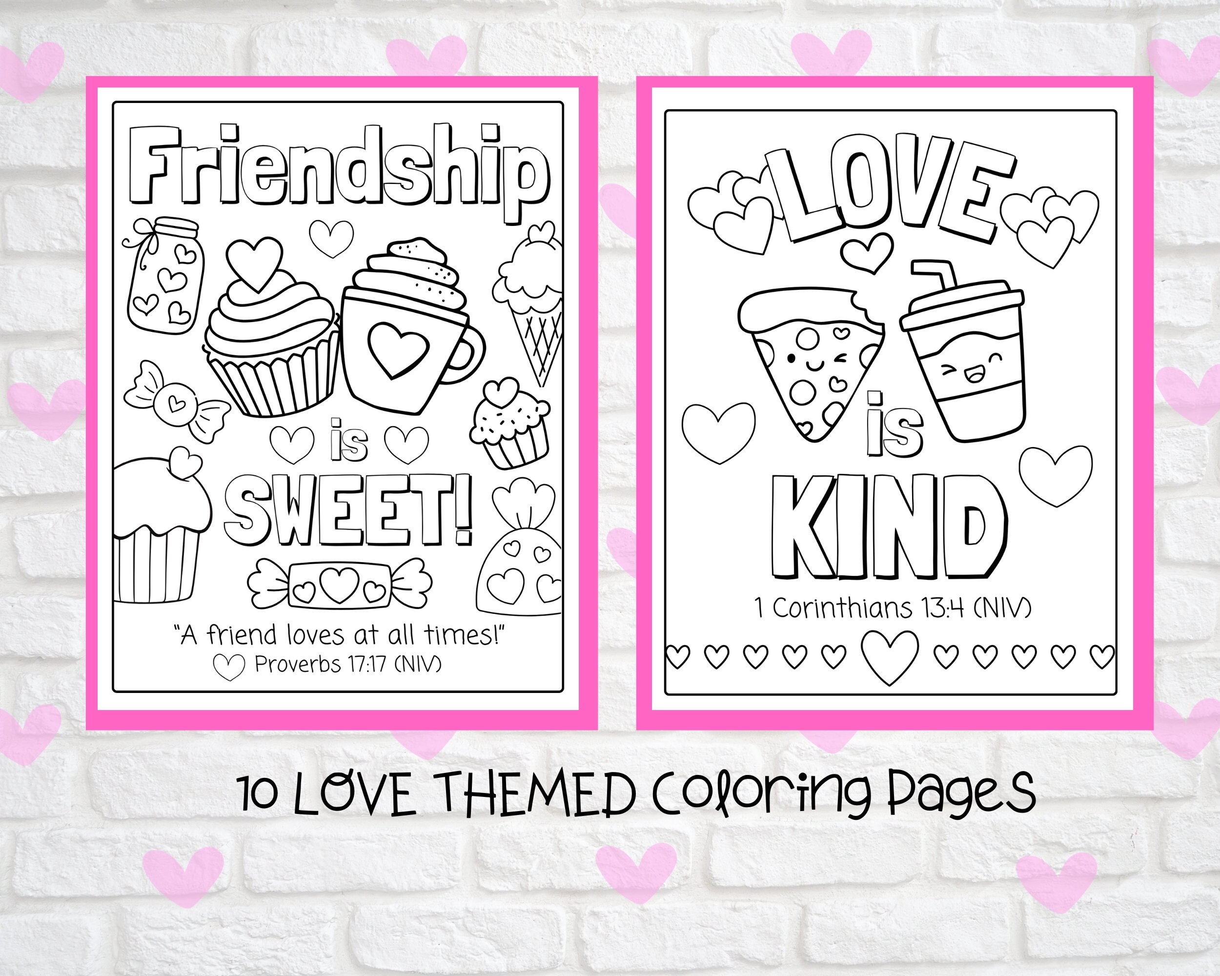 Kids Printable Bible Verse Valentine/love Themed Coloring Pages, Sunday ...