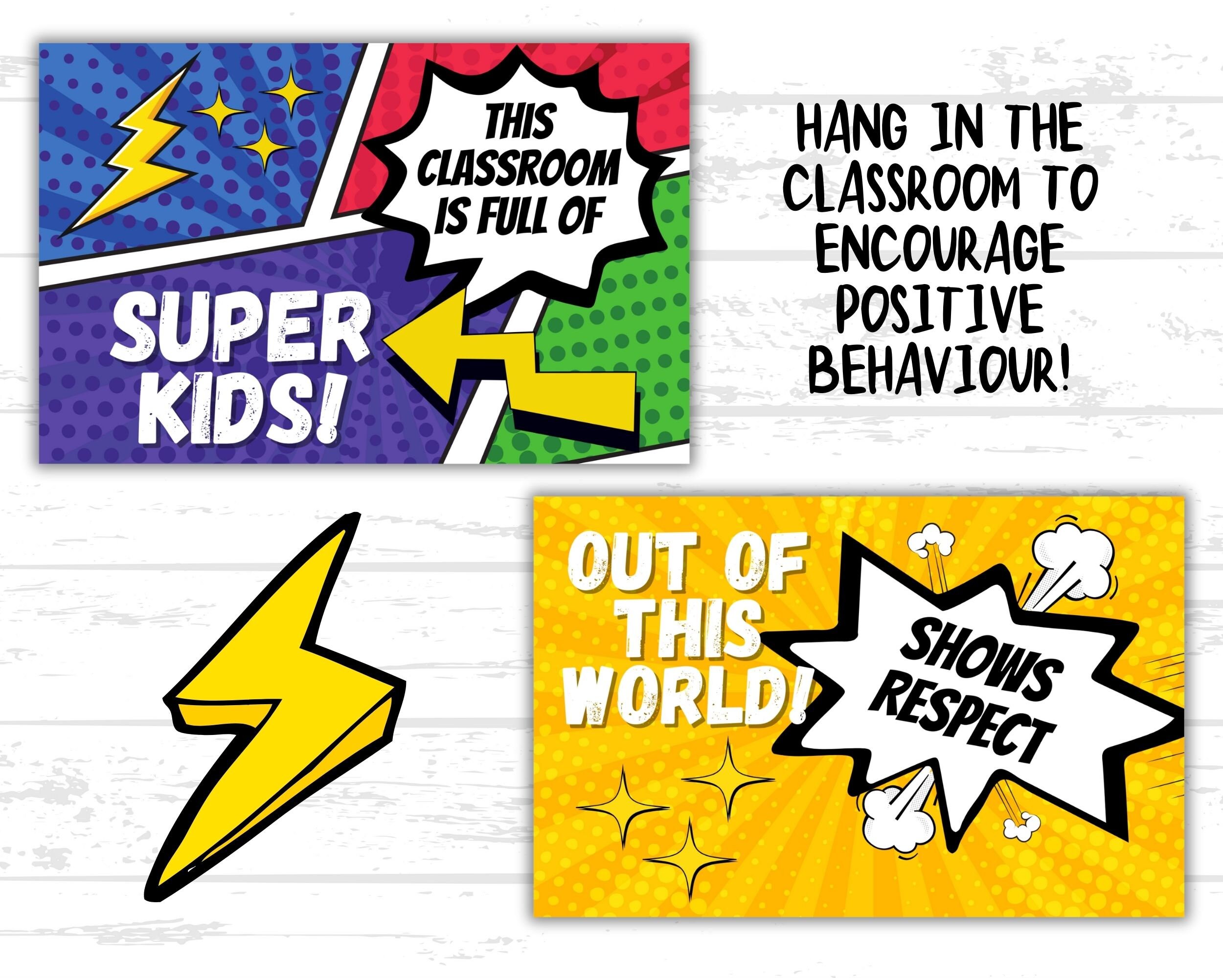 Superhero Printable Behaviour Clip Chart, Encourage Positive Choices ...