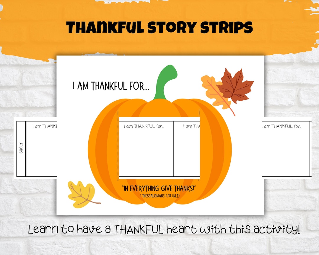 Thankful Story Strips Craft, Thanksgiving/fall Bible Themed Activity ...