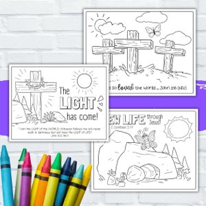 Easter Themed Bible Verse Colouring Pages, Palm Sunday Printable ...