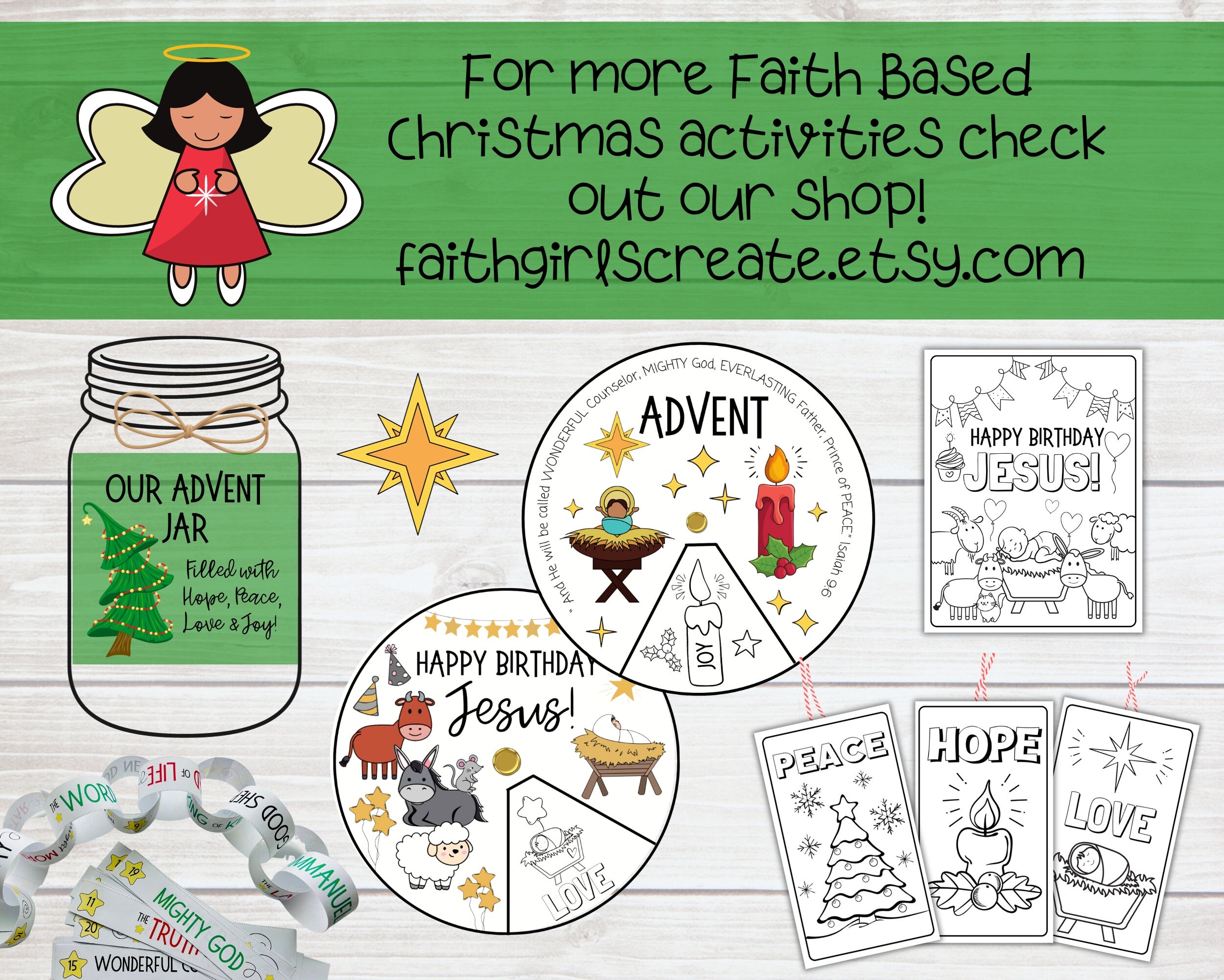 Happy Birthday Jesus Activity Pages, Set of 10 Fun Christmas Activities ...