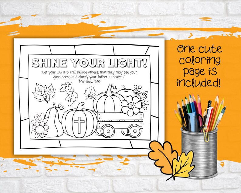 Pumpkin Gospel Shine Your Light Craft, Thanksgiving/fall Bible Themed ...