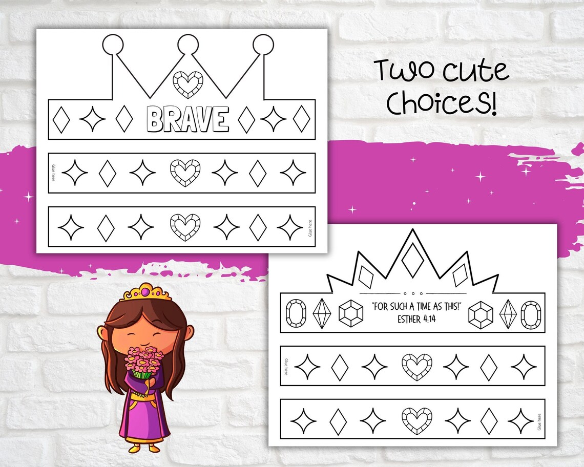 Queen Esther Crown Crafts, Sunday School Activity, Kids Church, Esther ...