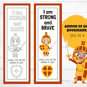 Armor of God Printable Coloring Bookmarks, Ephesians 6, Sunday School ...
