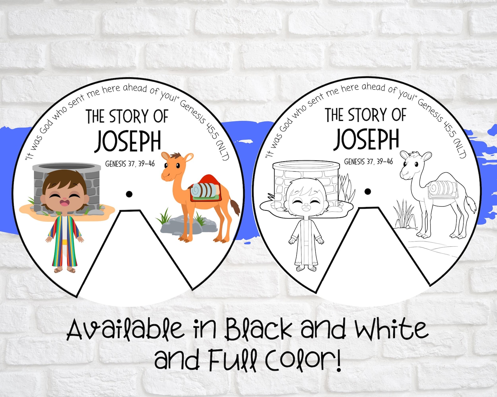 Joseph Story Spinner Wheel, Sunday School Activity, Kids Church Craft ...