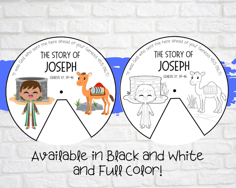Joseph Story Spinner Wheel, Sunday School Activity, Kids Church Craft ...
