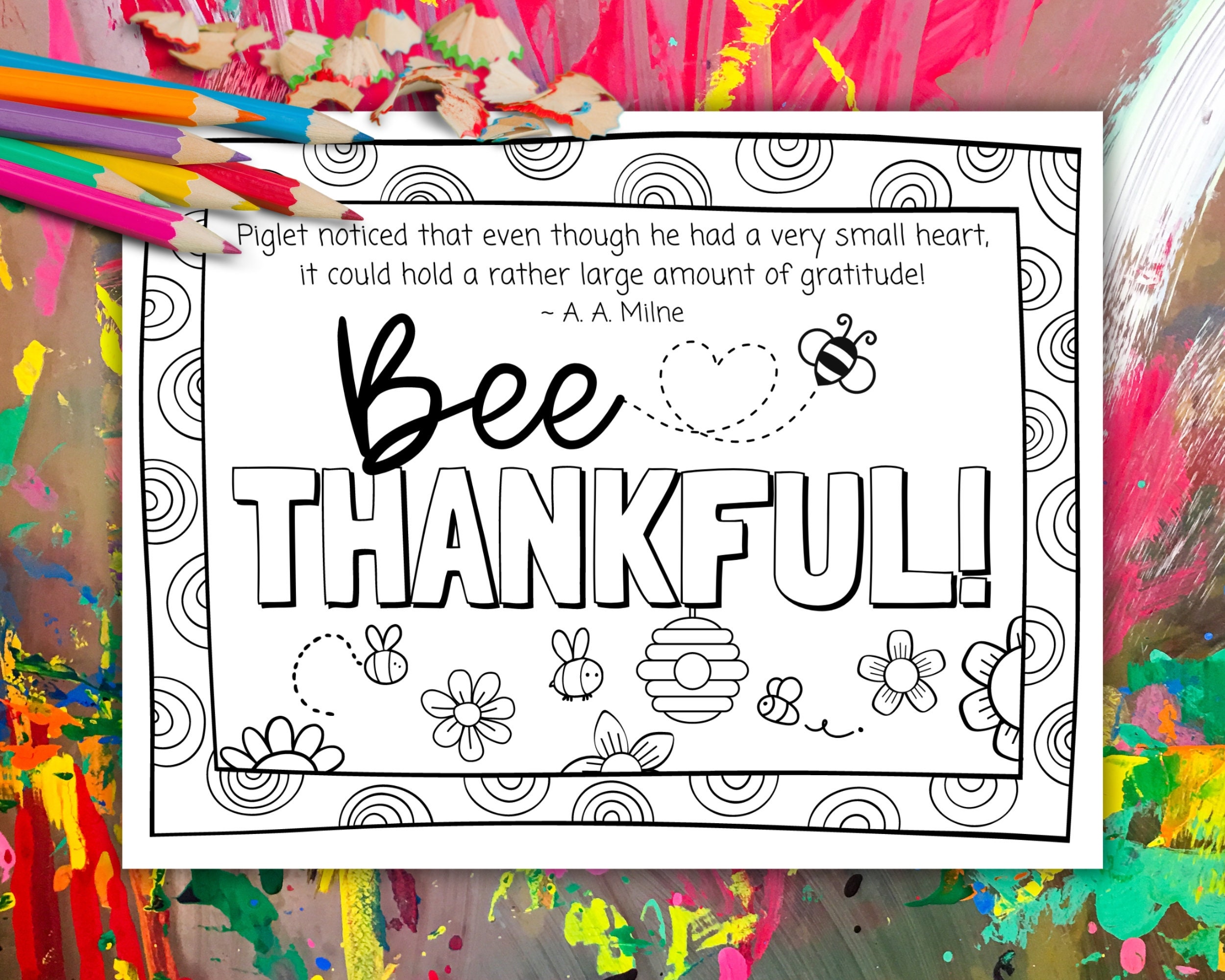 Gratitude Printable Coloring Activity Pages for Kids, Faith Based ...