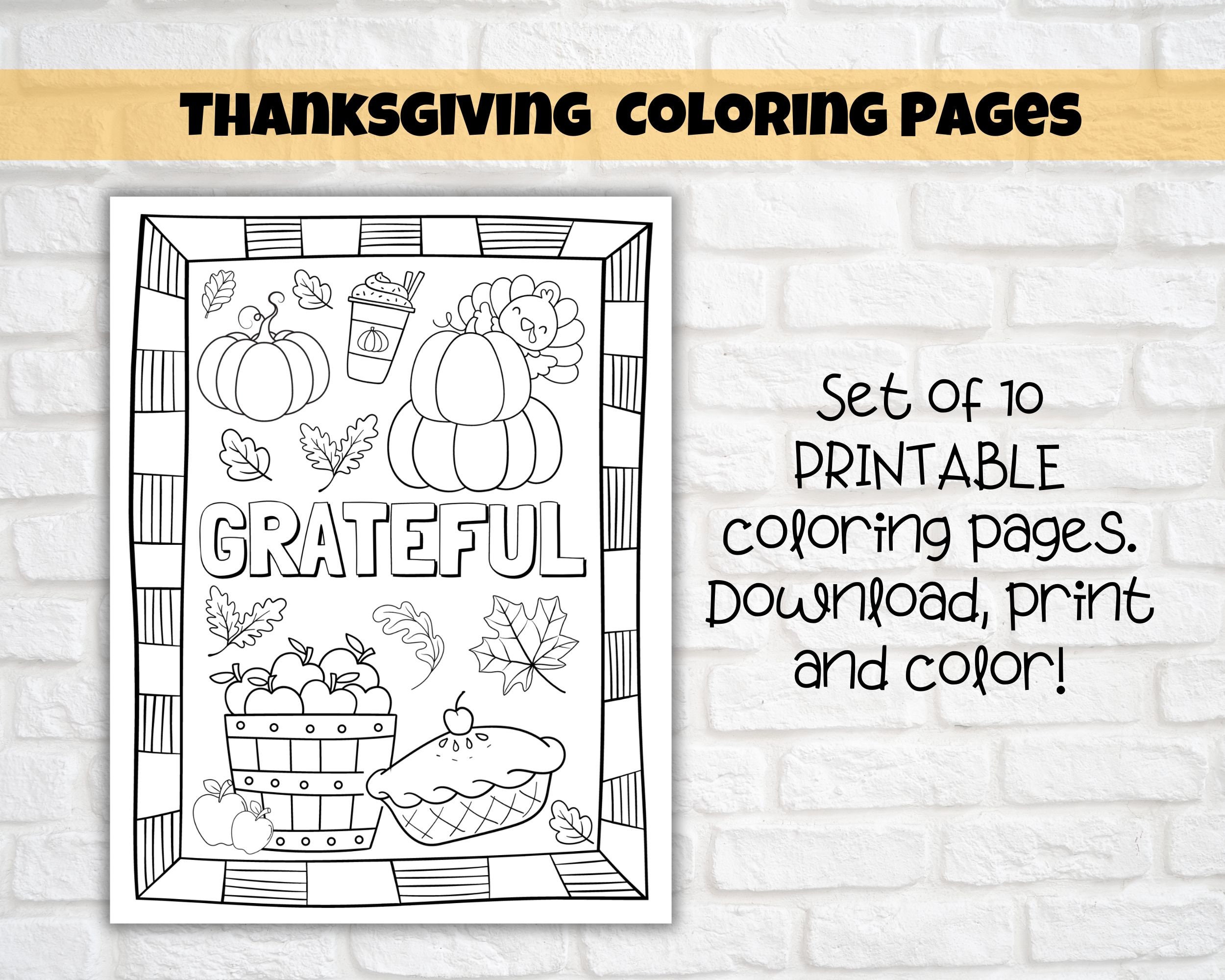 Thanksgiving/fall Bible Verse Set of 10 Coloring Pages, Printable ...