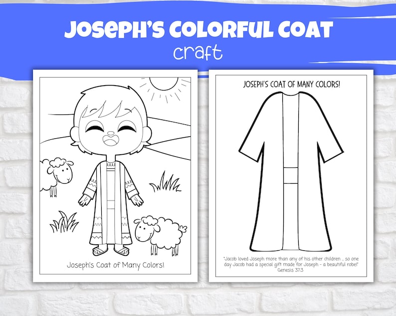 Joseph's Colorful Coat Craft, Sunday School Activity, Kids Church Craft ...