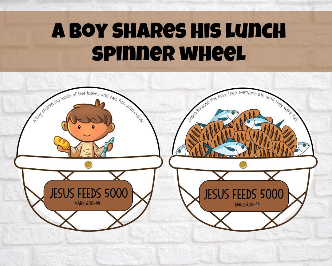 A Boy Shares His Lunch Spinner Color Wheel, Sunday School Activity ...