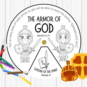 Kids Armor of God Story Spinner Color Wheel, Sunday School Activity ...