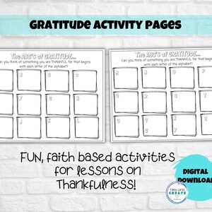 Gratitude Printable Coloring Activity Pages for Kids, Faith Based ...