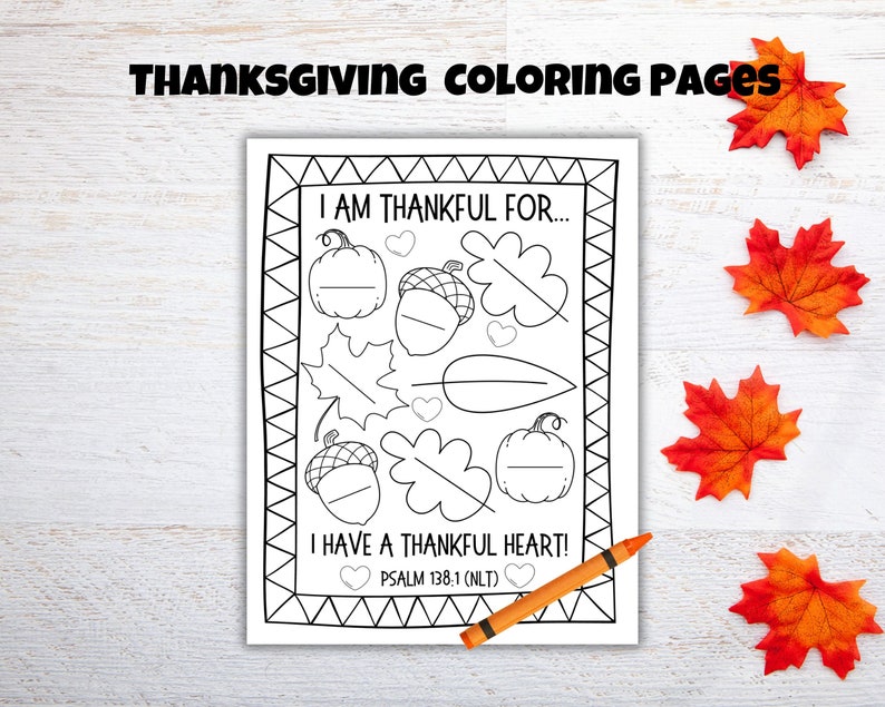 Thanksgiving/fall Bible Verse Set of 10 Coloring Pages, Printable ...
