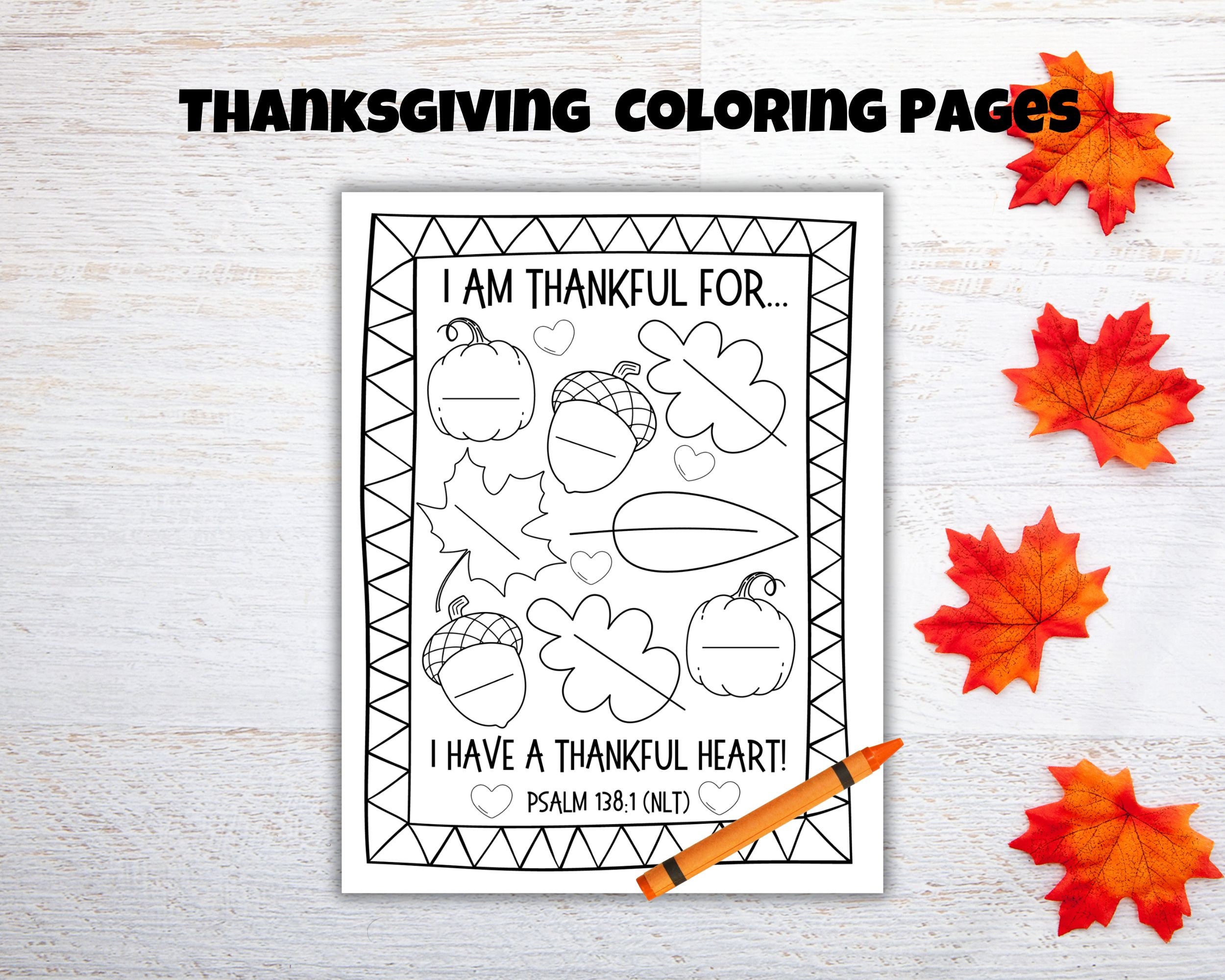 Thanksgiving/fall Bible Verse Set of 10 Coloring Pages, Printable ...