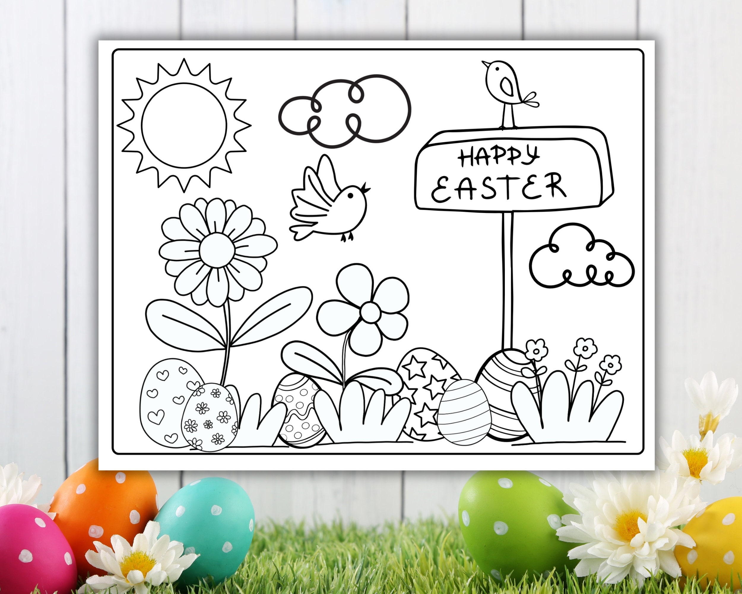 Easter Colouring Pages, Printable Kids Church Activity - Etsy