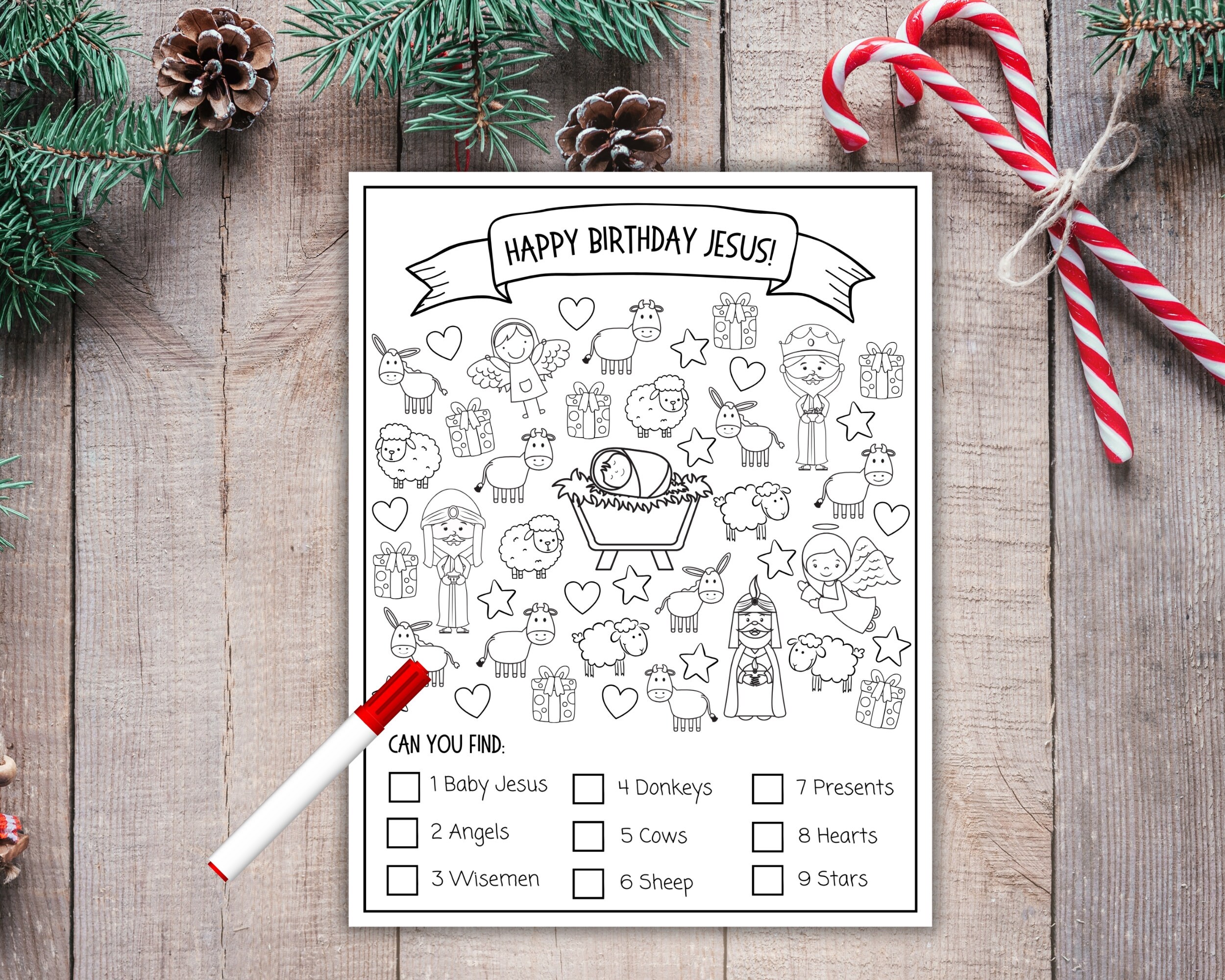Happy Birthday Jesus Activity Pages, Set of 10 Fun Christmas Activities ...