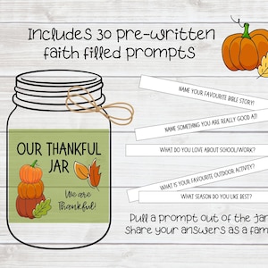Thanksgiving/fall Gratitude Jar Kids Activity, 30 Faith-filled ...