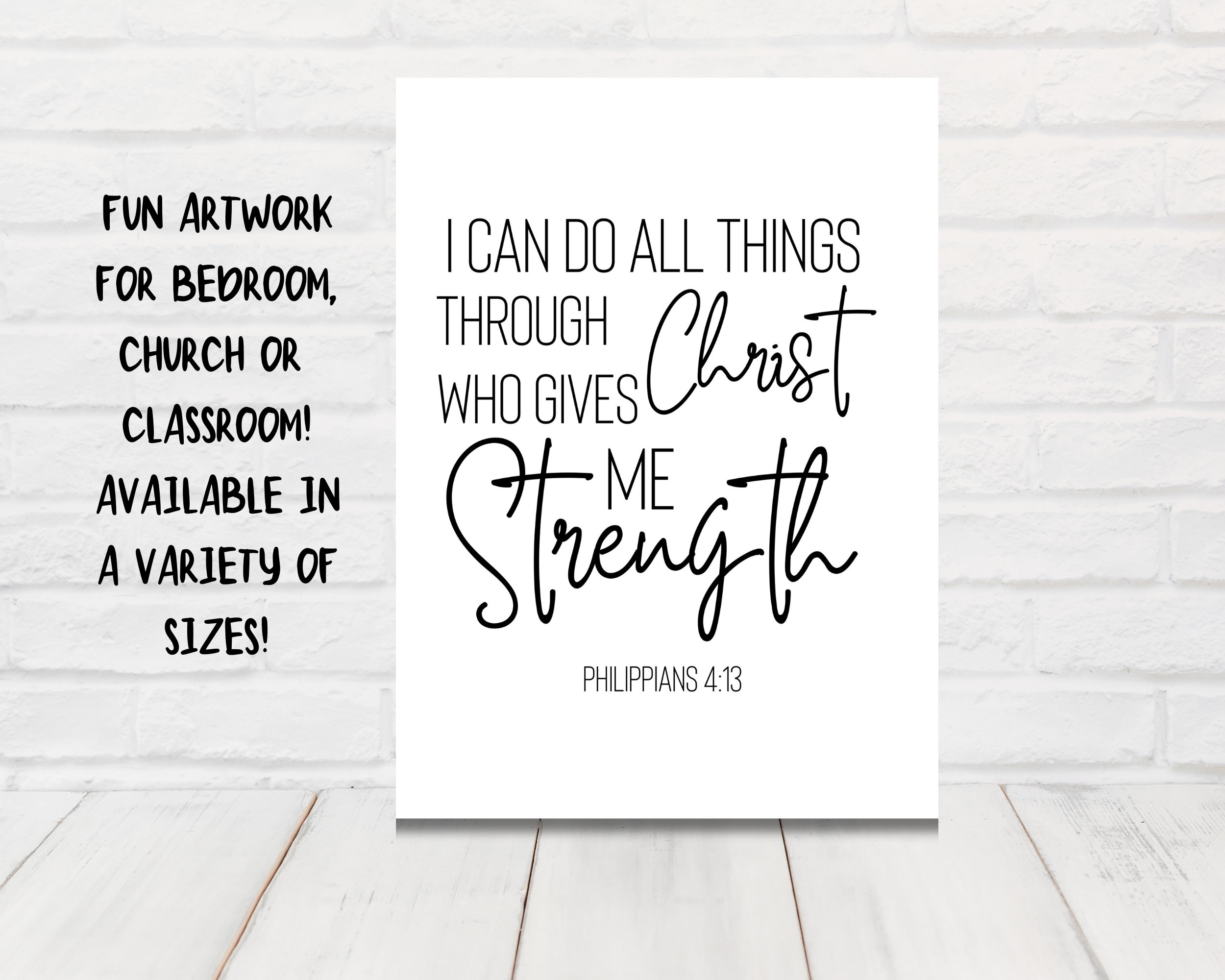 I Can Do All Things Printable Bible Wall Art, Philippians 4:13 ...
