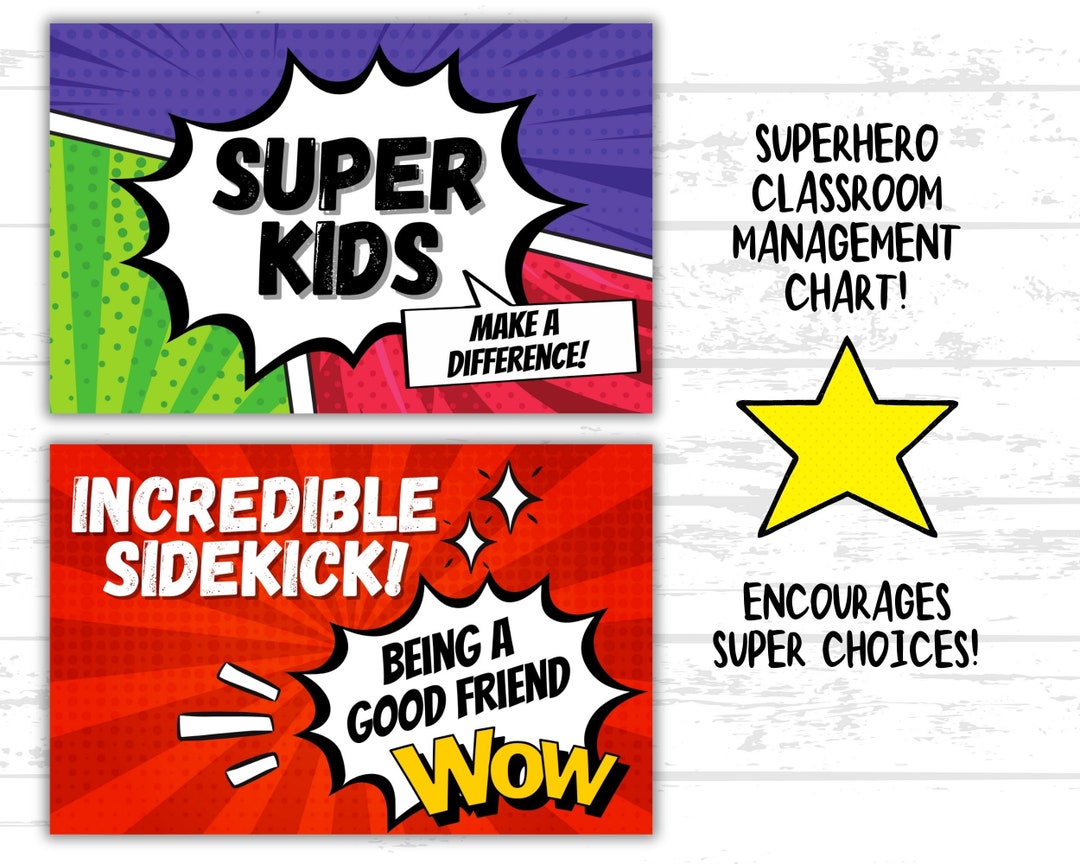 Superhero Printable Behaviour Clip Chart, Encourage Positive Choices ...