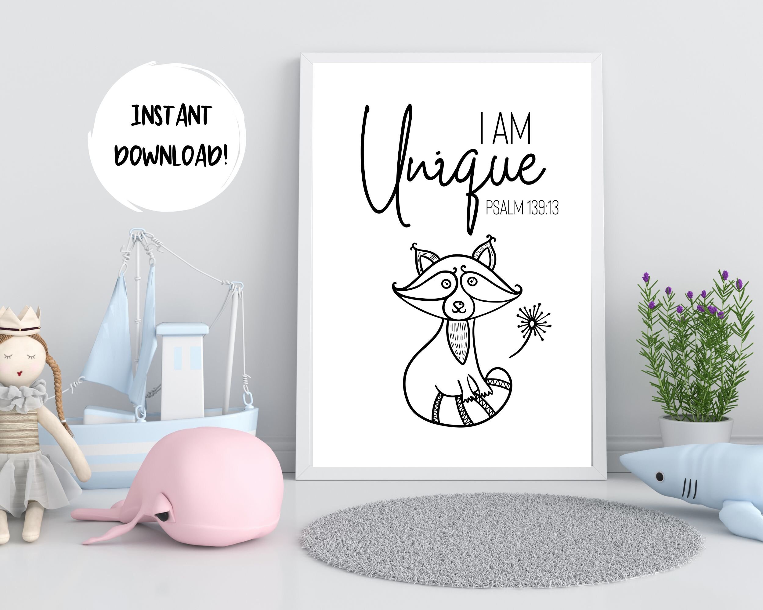 I AM Set of Six Kids Printable Woodland Animal Wall Art, Kidsroom ...