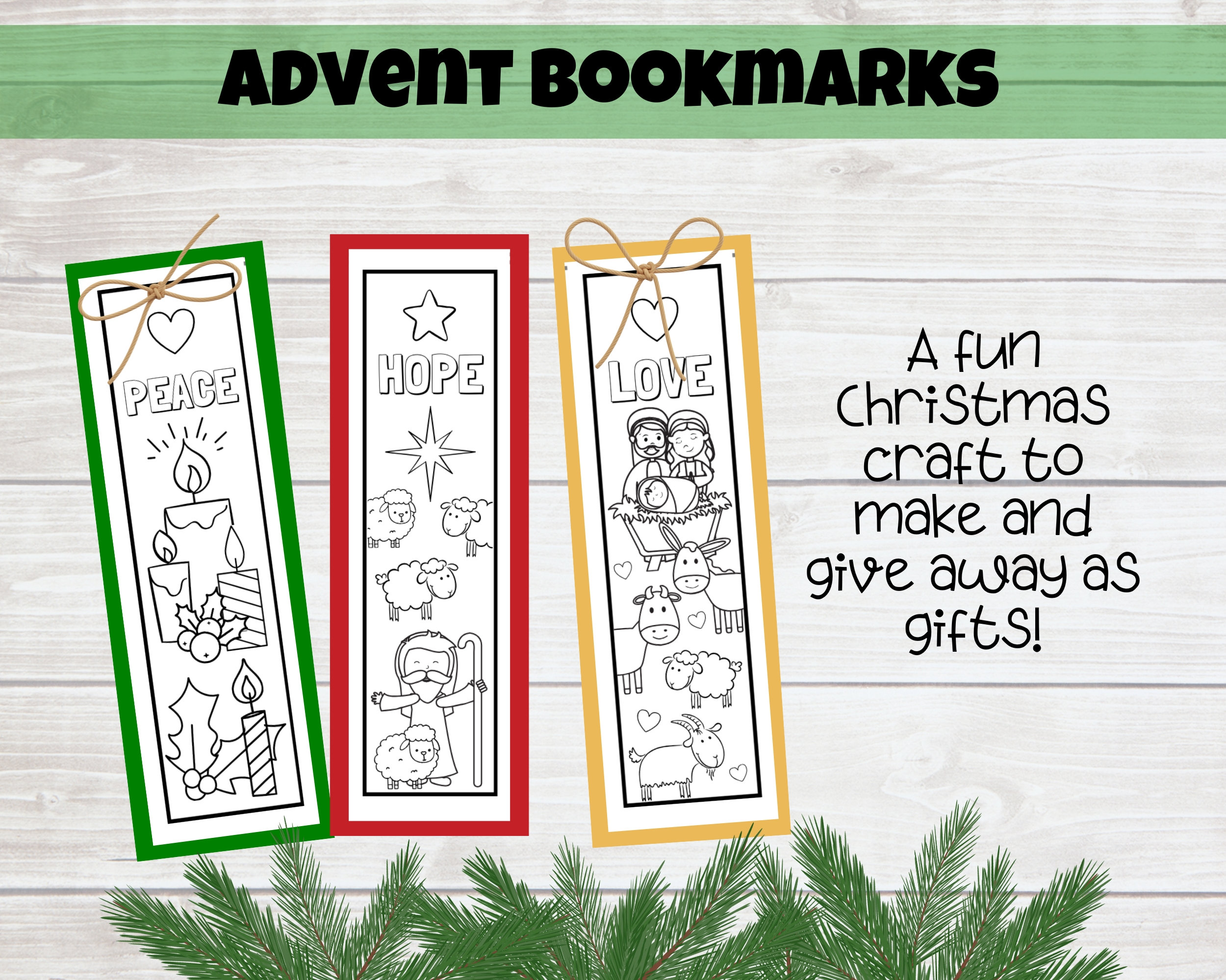 Kids Printable Advent Coloring Bookmarks, Christmas Sunday School ...