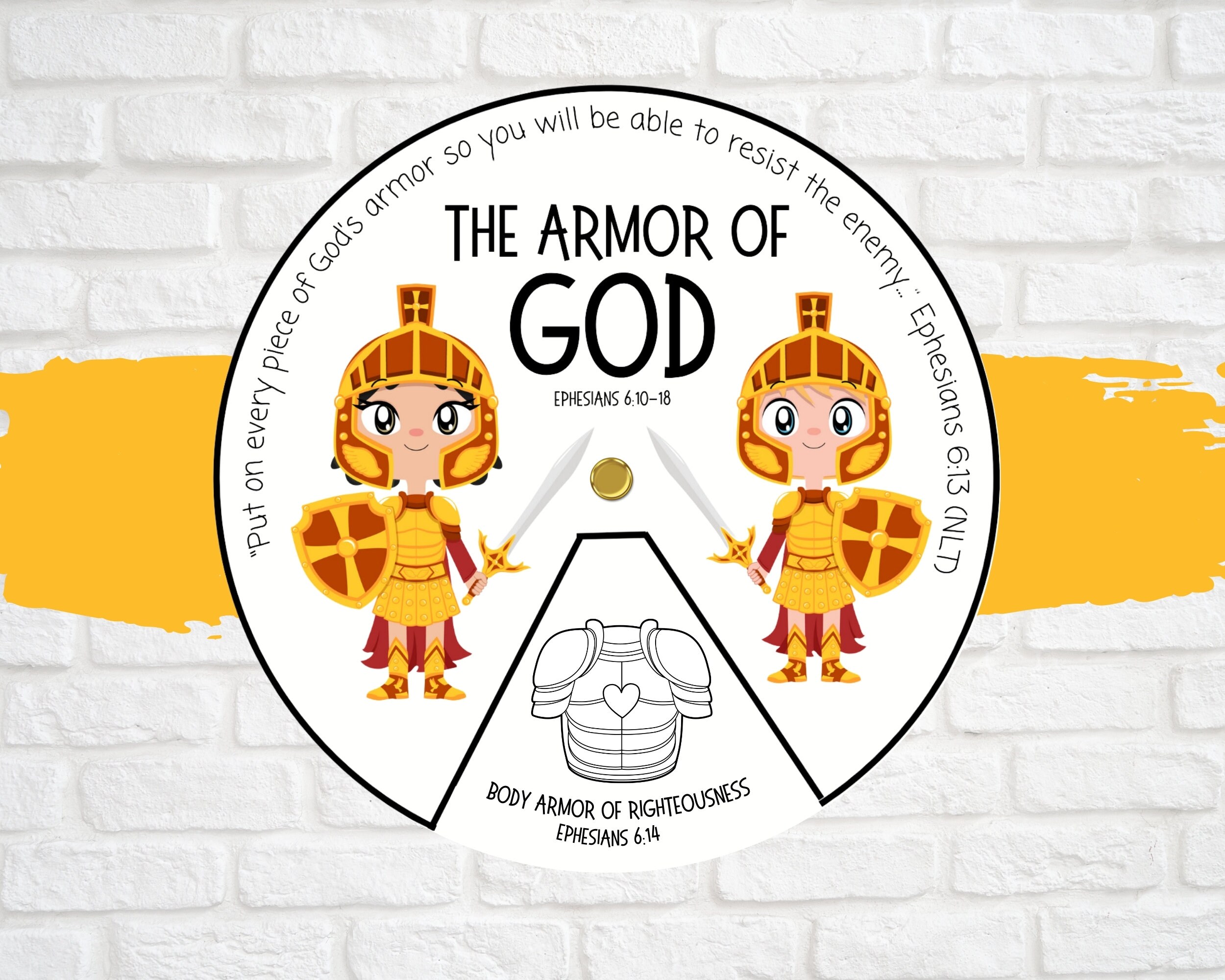 Kids Armor of God Story Spinner Color Wheel, Sunday School Activity ...