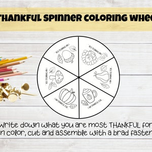 Thankful Spinner Coloring Wheel, Thanksgiving/fall Bible Themed ...