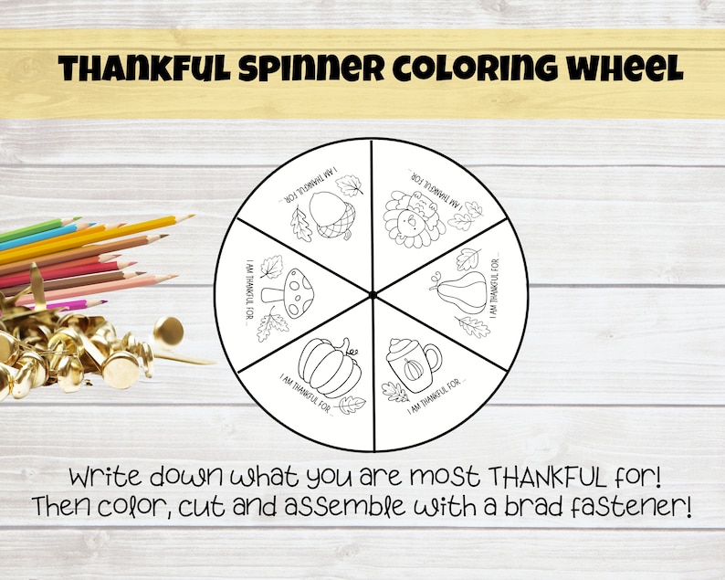 Thankful Spinner Coloring Wheel, Thanksgiving/fall Bible Themed ...