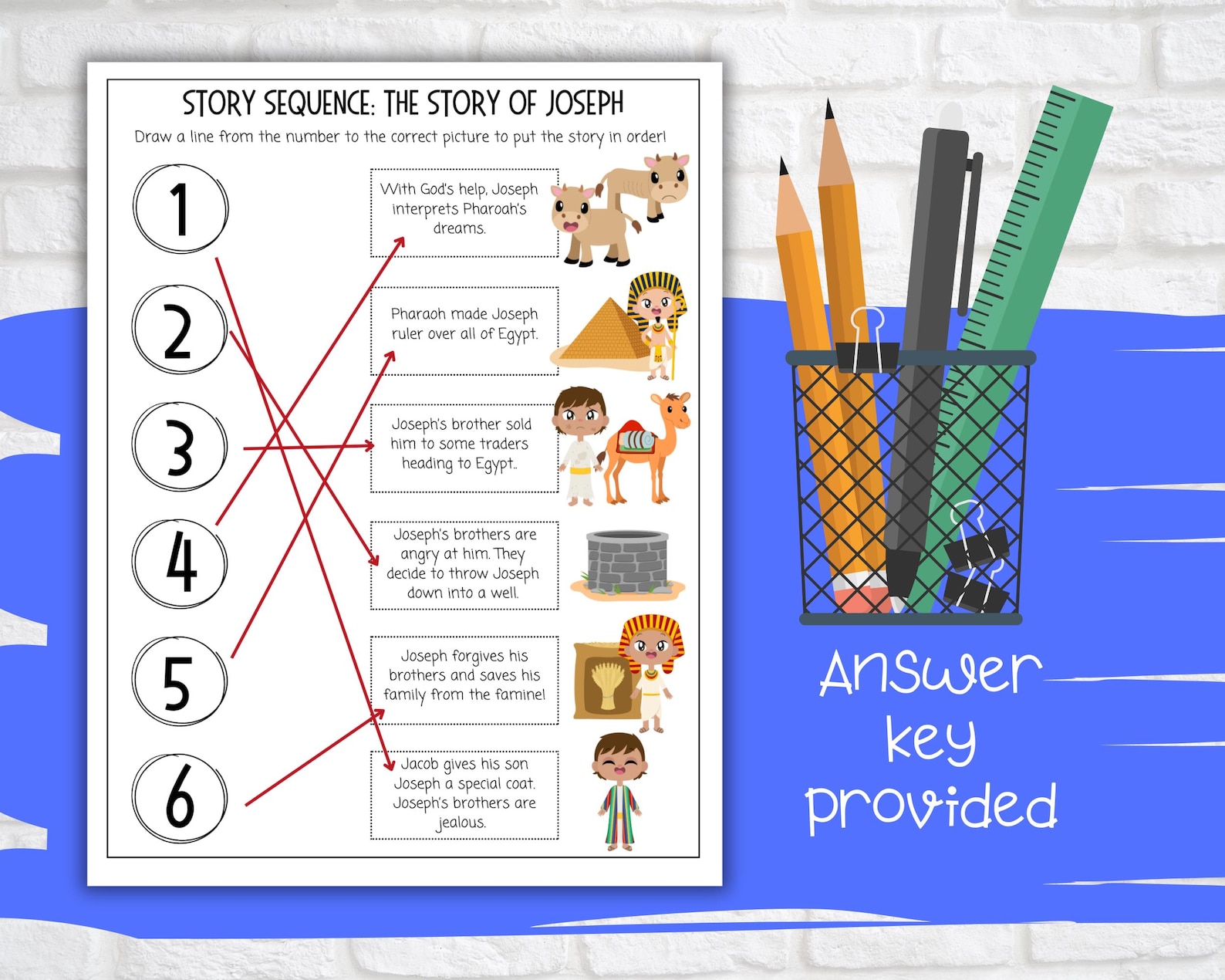 Joseph's Story Sequence Activity, Sunday School Activity, Kids Church ...