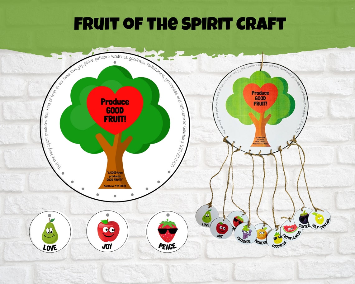 Kids Printable Fruit of the Spirit Craft, Sunday School Activity, Kids ...