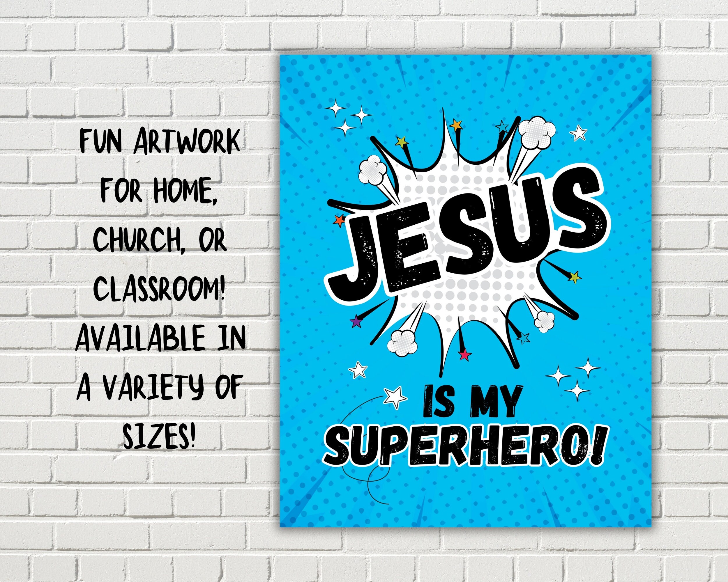 Jesus is My Superhero Bible Verse Wall Art, Printable Scripture Poster ...