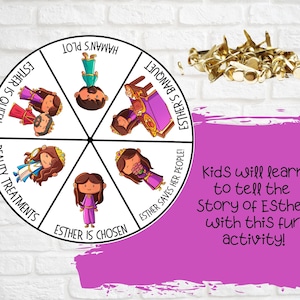 Kids Printable Queen Esther Story Spinner Wheel, Sunday School Activity ...